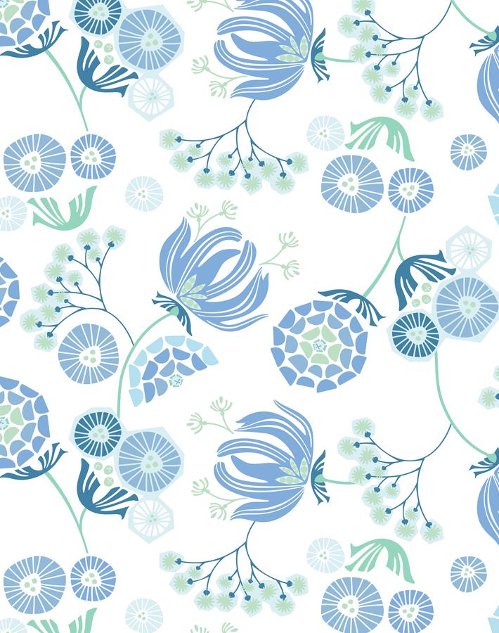 blue patterned wall paper