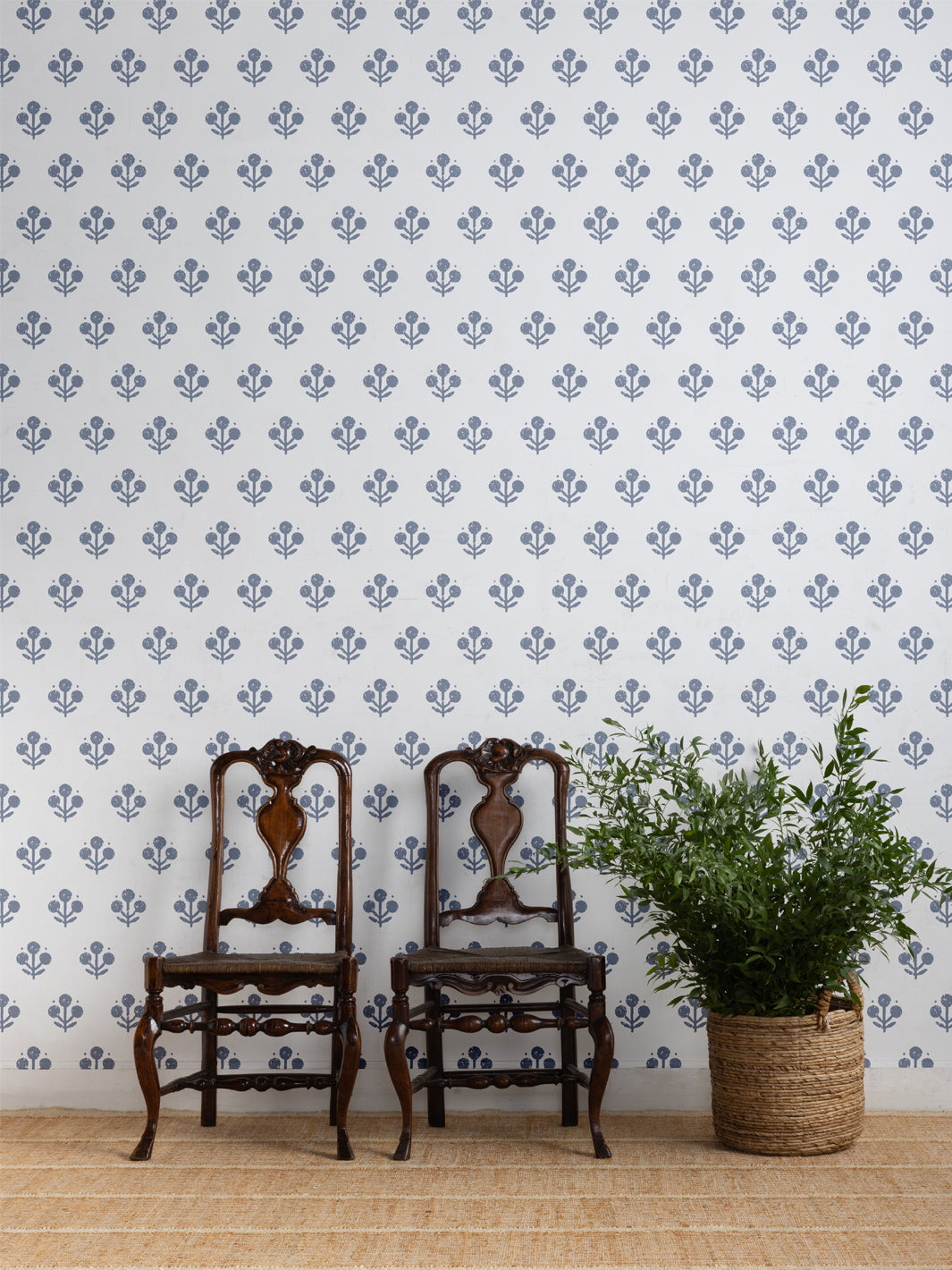 'Coco Large (White Ground)' Wallpaper by Sugar Paper - Slate – Wallshoppe