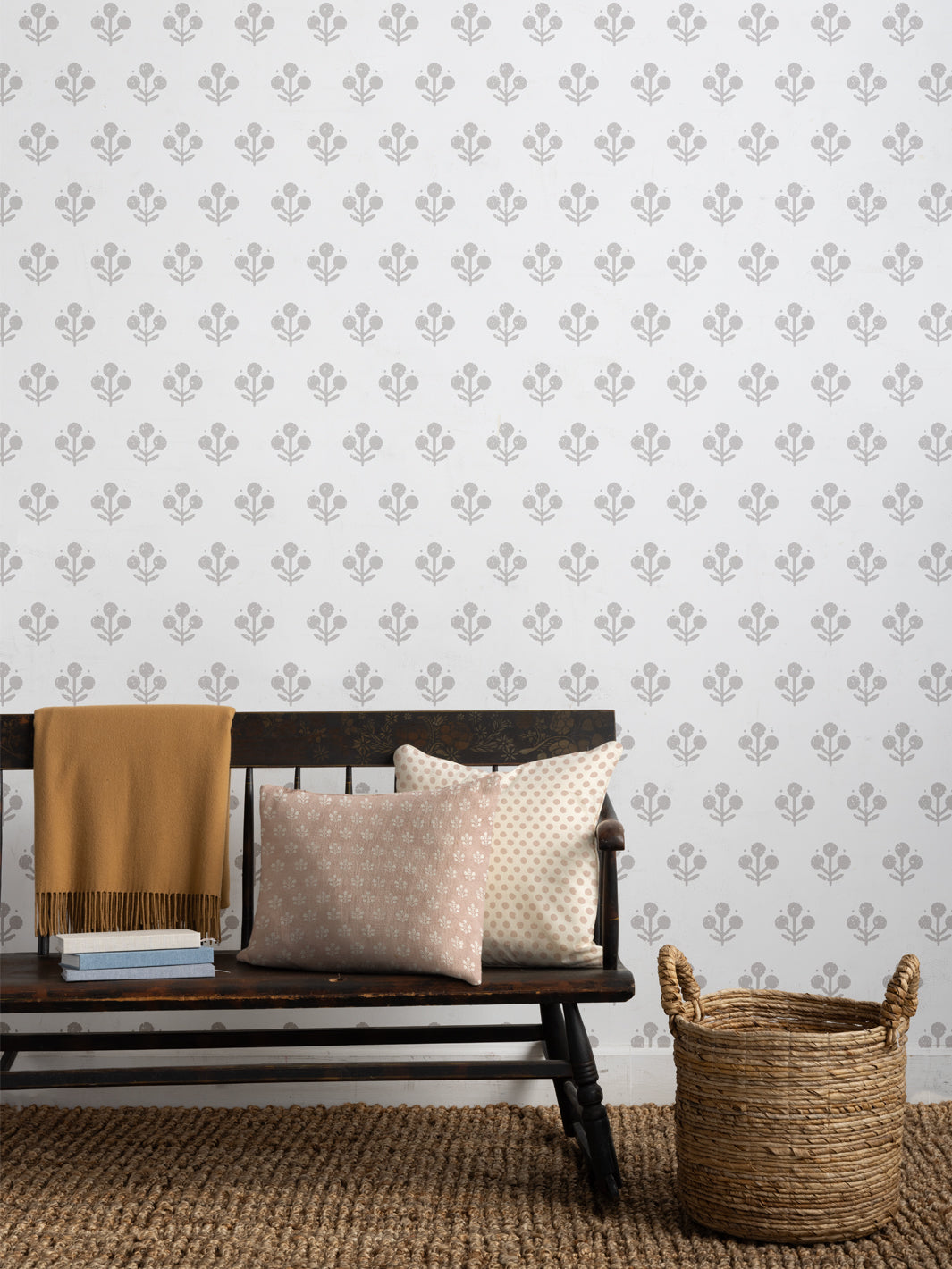 'Coco Large (White Ground)' Wallpaper by Sugar Paper - Stone – Wallshoppe