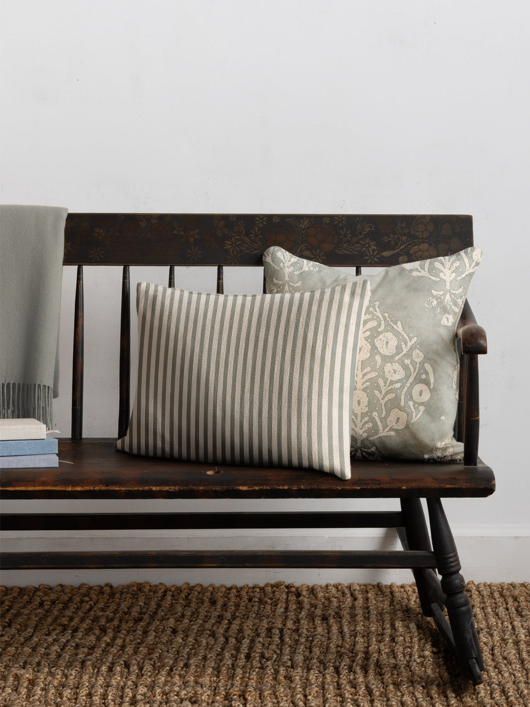 'Eleanor' Linen Fabric by the Yard by Sugar Paper - White on Silver ...