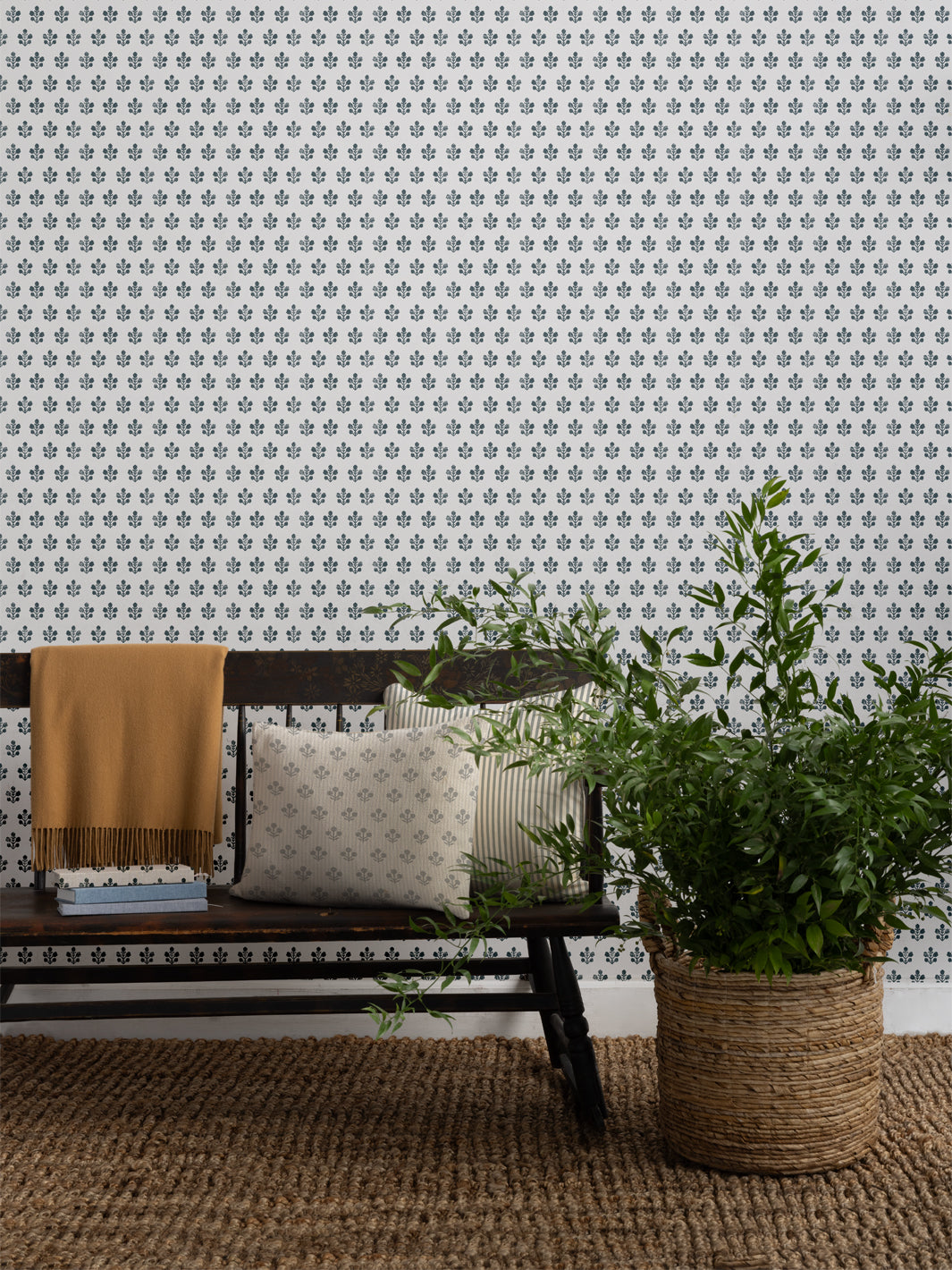 'Ensley (White Ground)' Wallpaper by Sugar Paper - Ocean – Wallshoppe