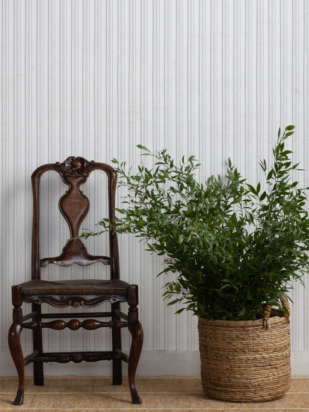 'Hatch Stripe' Wallpaper by Sugar Paper - Silver Sage – Wallshoppe