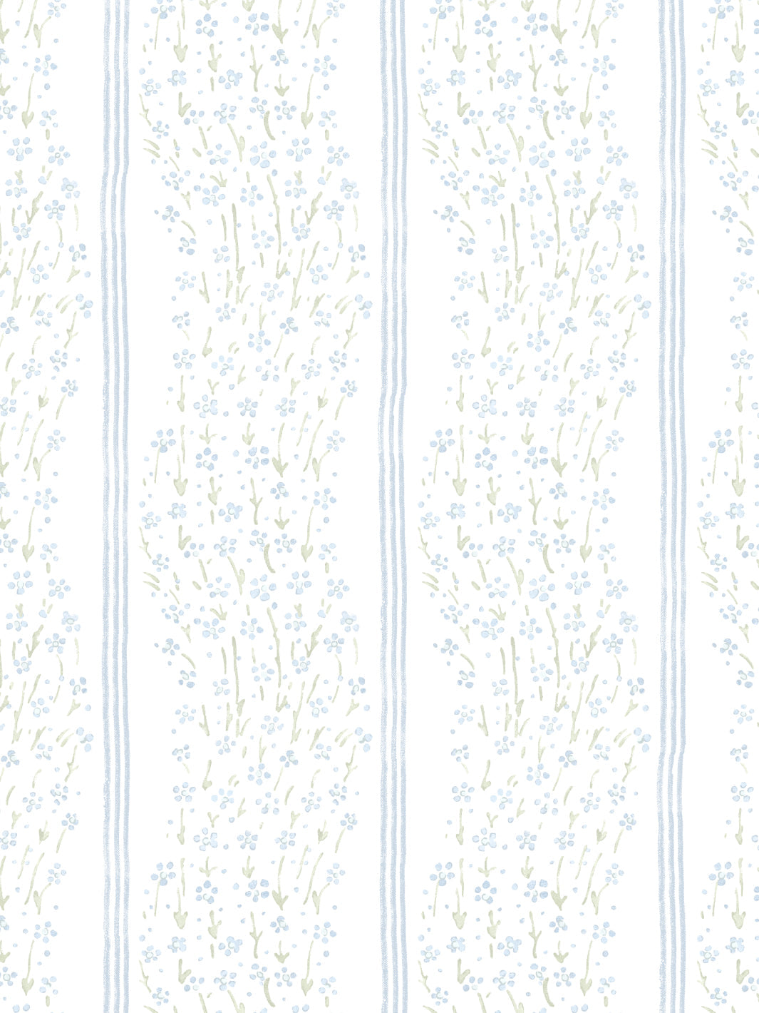 'Hillhouse Floral Ditsy Wave Stripe' Wallpaper by Nathan Turner - Blue ...