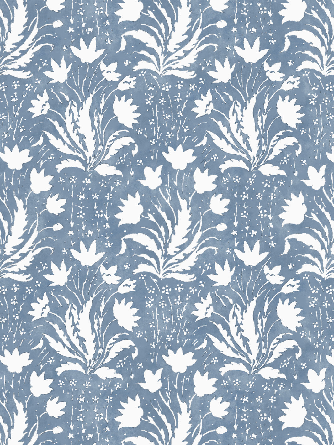 'Hillhouse Floral One Color' Wallpaper by Nathan Turner - Blue – Wallshoppe