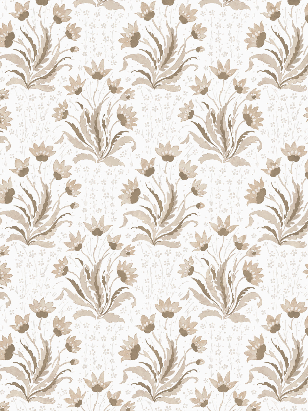 'Hillhouse Floral Tonal' Wallpaper by Nathan Turner - Neutral – Wallshoppe