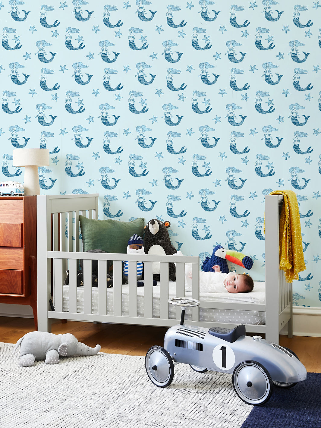'Mermaid' Wallpaper by Tea Collection - Blues – Wallshoppe