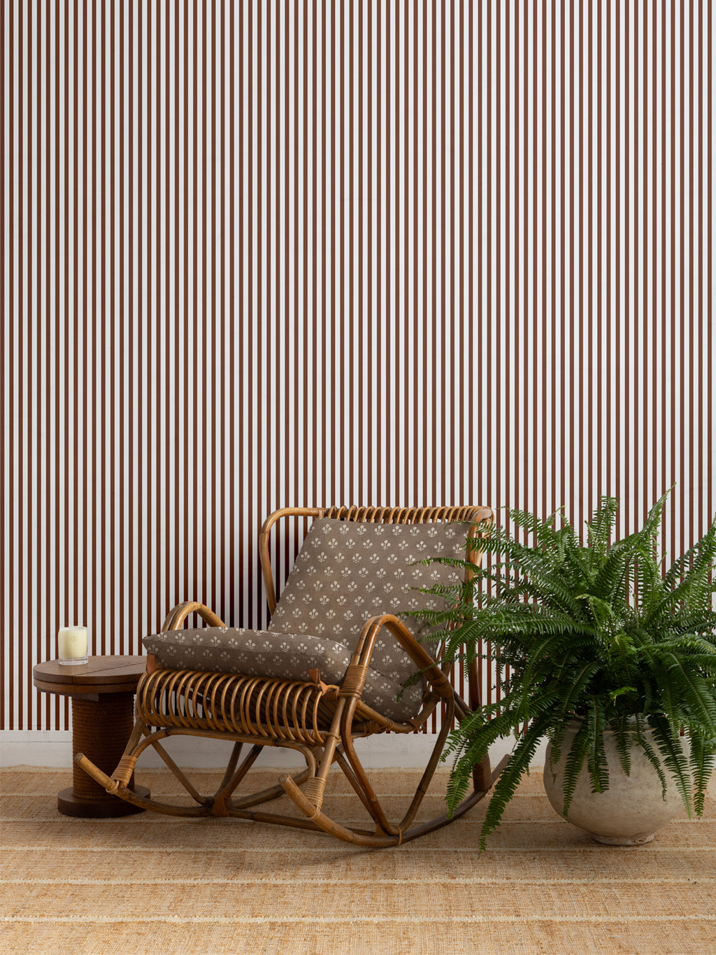 'Preppy Stripe' Wallpaper by Sugar Paper - Chocolate – Wallshoppe