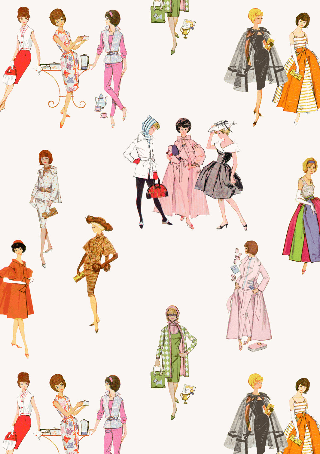1960's Barbie™ Gift Wrap - Cream – Wallshoppe