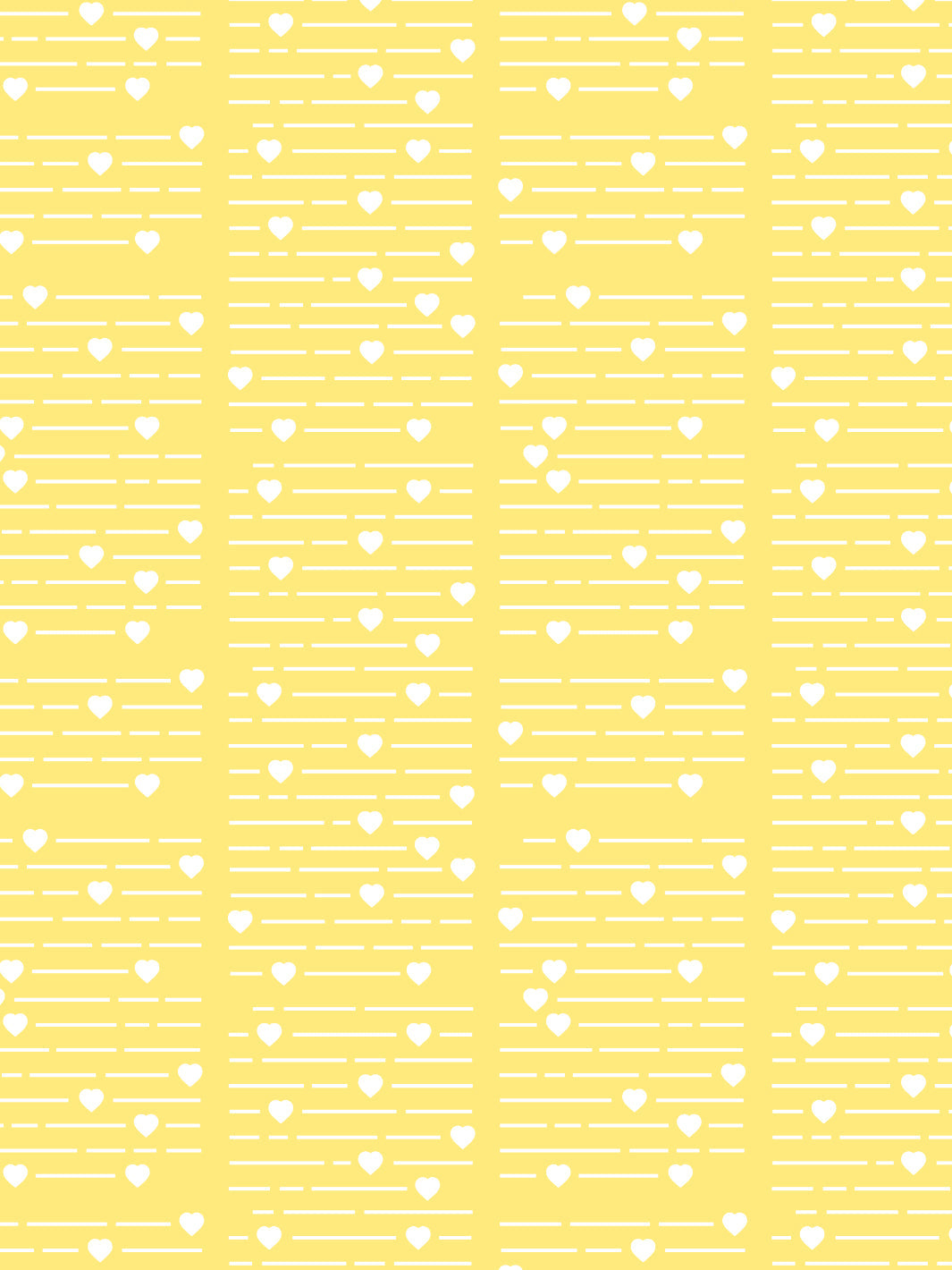 'Barbie™ Hearts Print' Wallpaper by Barbie™ - Yellow – Wallshoppe