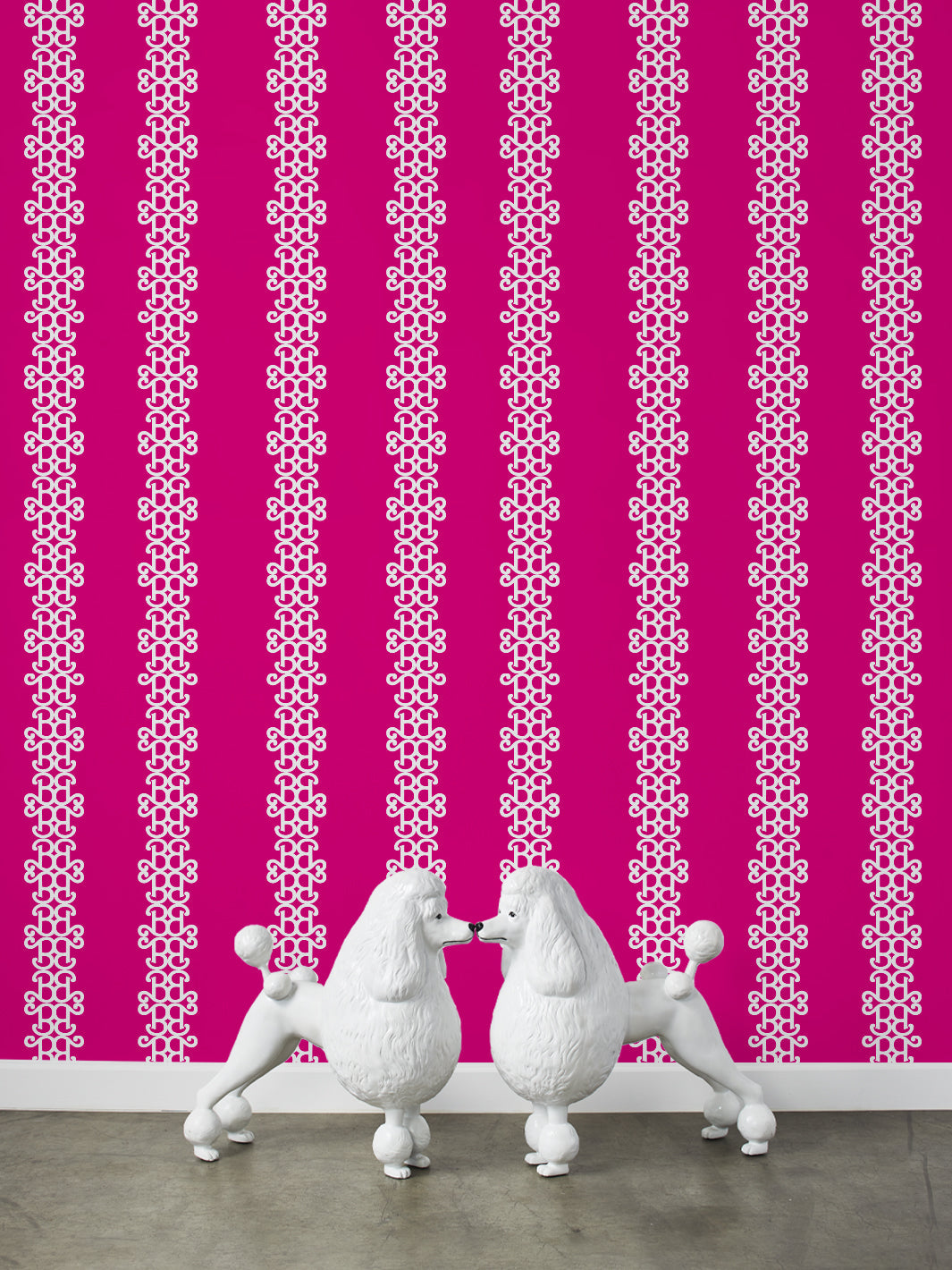 'Barbie™ Lace Stripe' Wallpaper by Barbie™ - 219 Pink – Wallshoppe