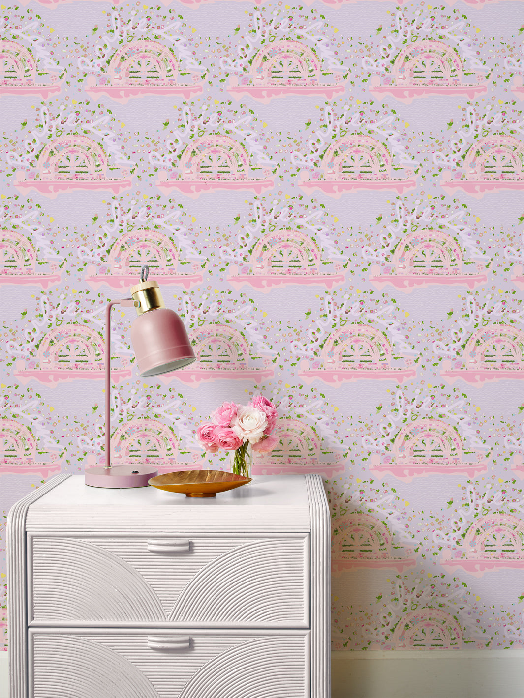 'Barbie™ Land Aerial Map' Wallpaper by Barbie™ - Lavender – Wallshoppe