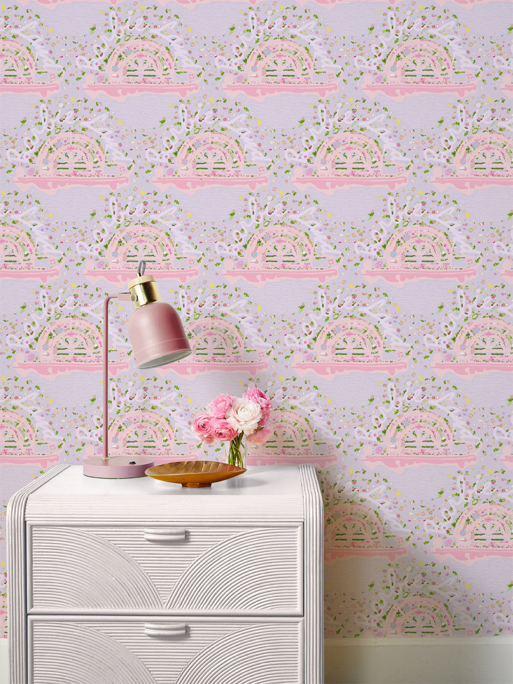 'Barbie™ Land Aerial Map' Wallpaper by Barbie™ - Lavender – Wallshoppe