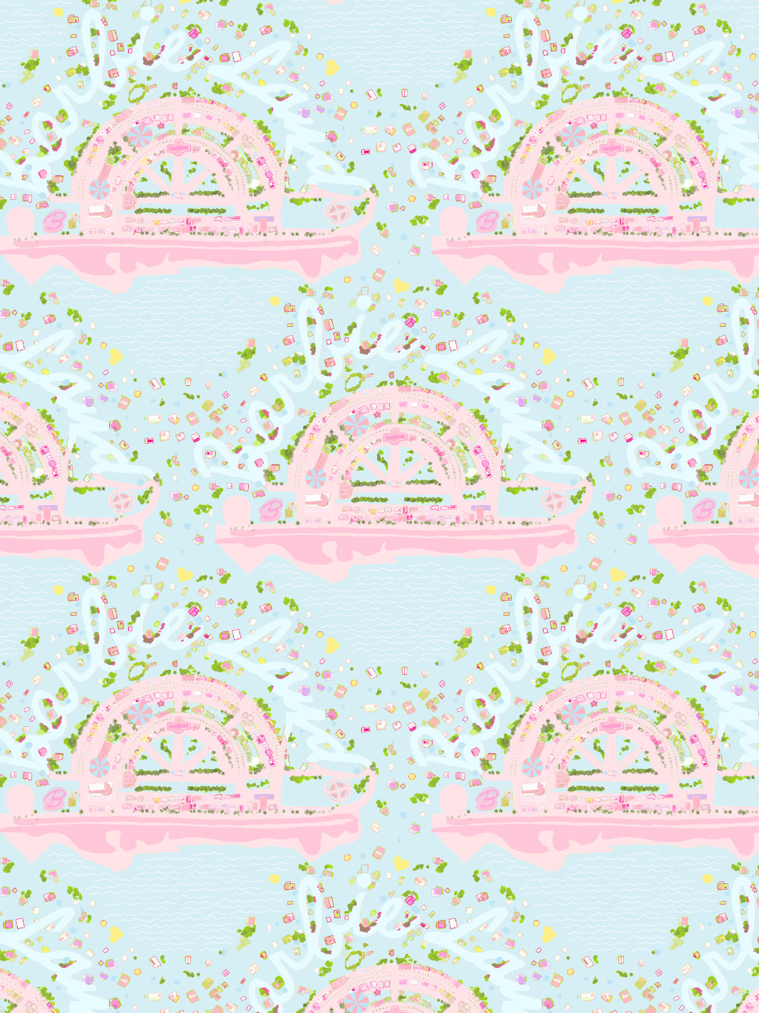 'Barbie™ Land Aerial Map' Wallpaper by Barbie™ - Sky – Wallshoppe