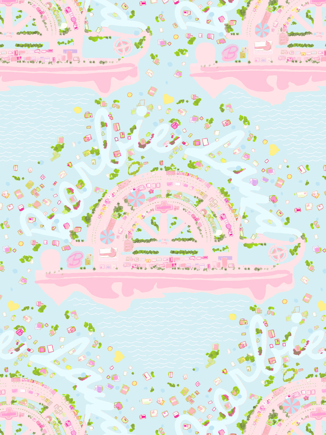 'Barbie™ Land Aerial Map' Wallpaper by Barbie™ - Sky – Wallshoppe