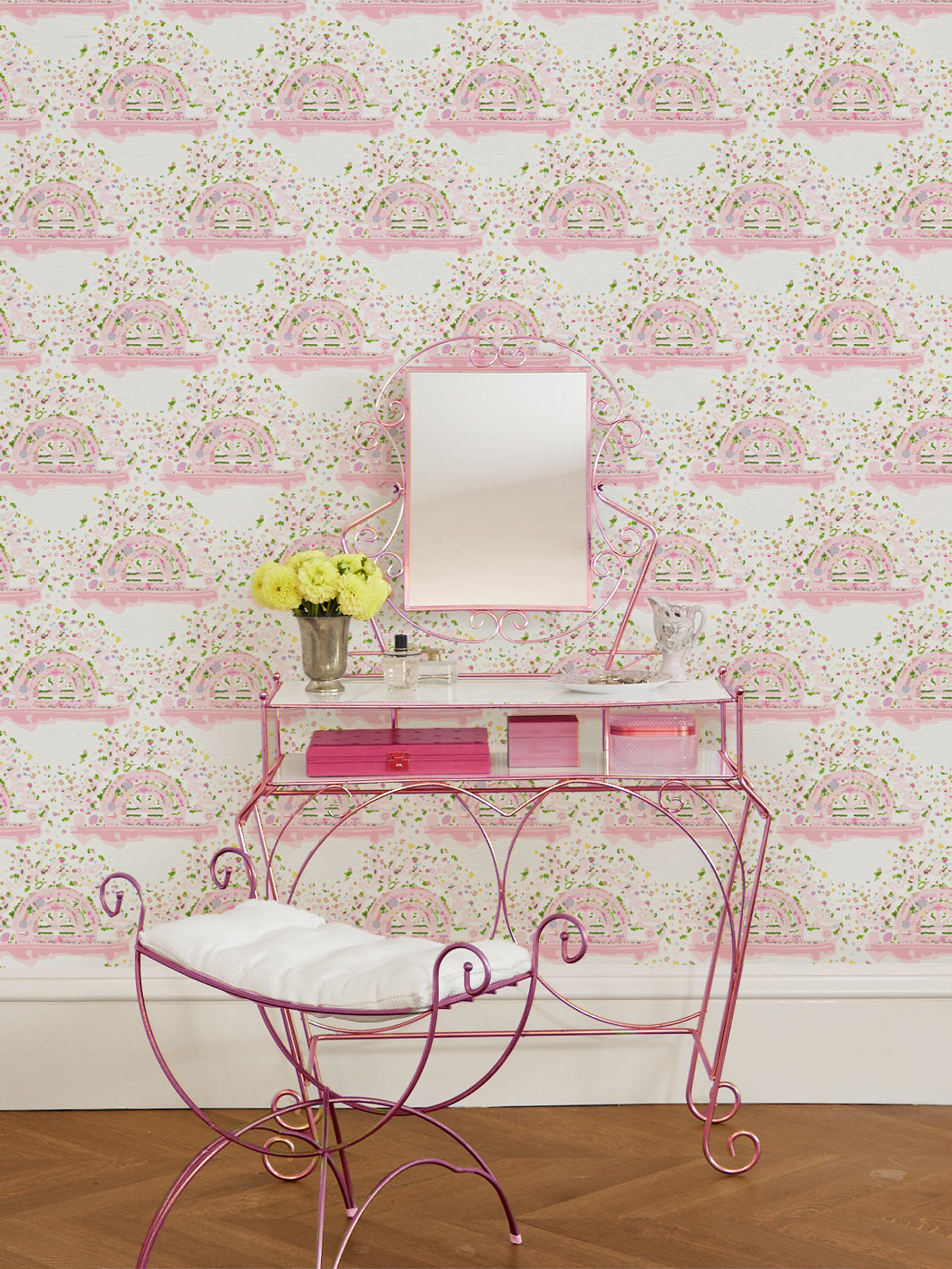 'Barbie™ Land Aerial Map' Wallpaper by Barbie™ - White – Wallshoppe