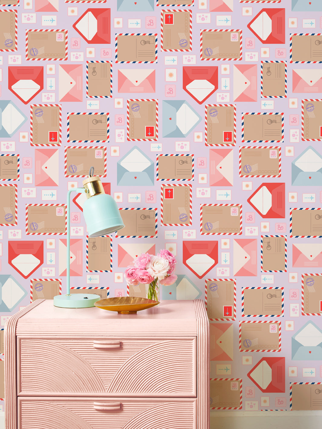 'Barbie™ Land Post Office' Wallpaper by Barbie™ - Lavender – Wallshoppe