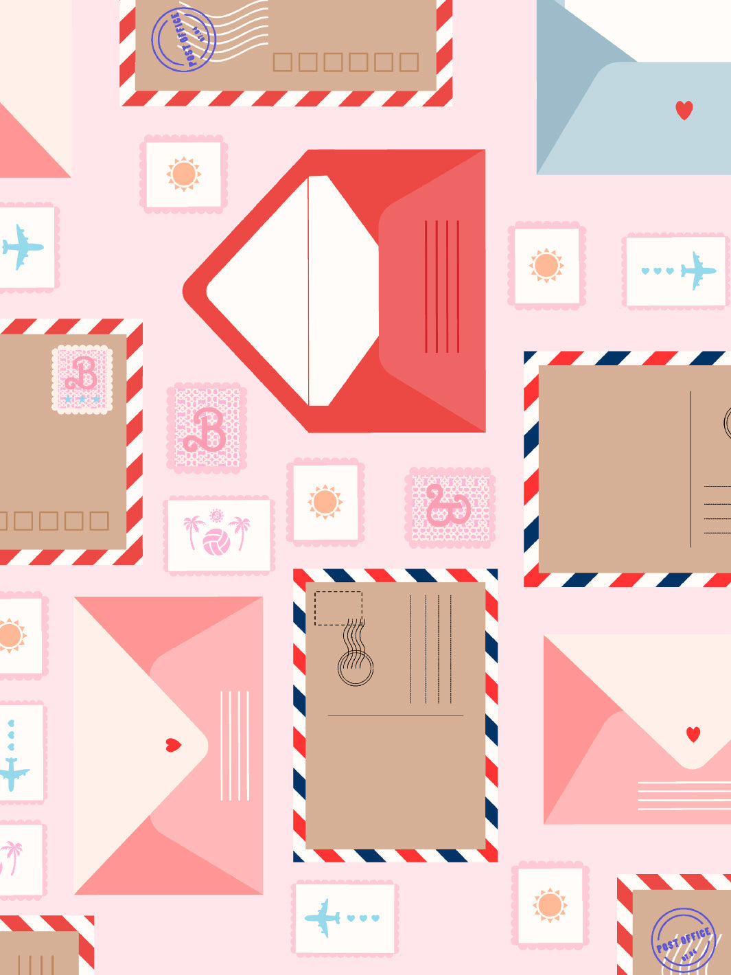 'Barbie™ Land Post Office' Wallpaper by Barbie™ - Pink – Wallshoppe