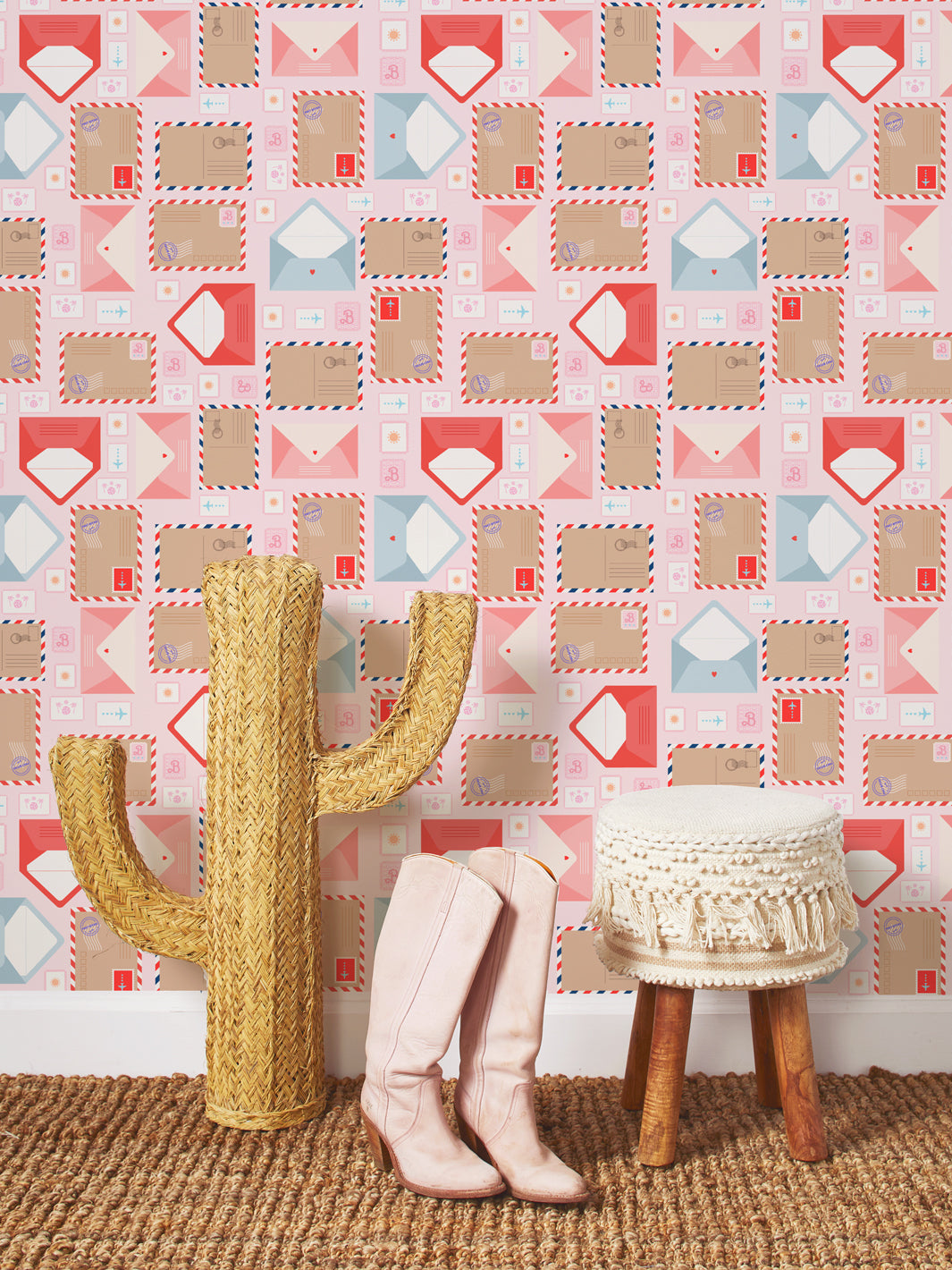 'Barbie™ Land Post Office' Wallpaper by Barbie™ - Pink – Wallshoppe