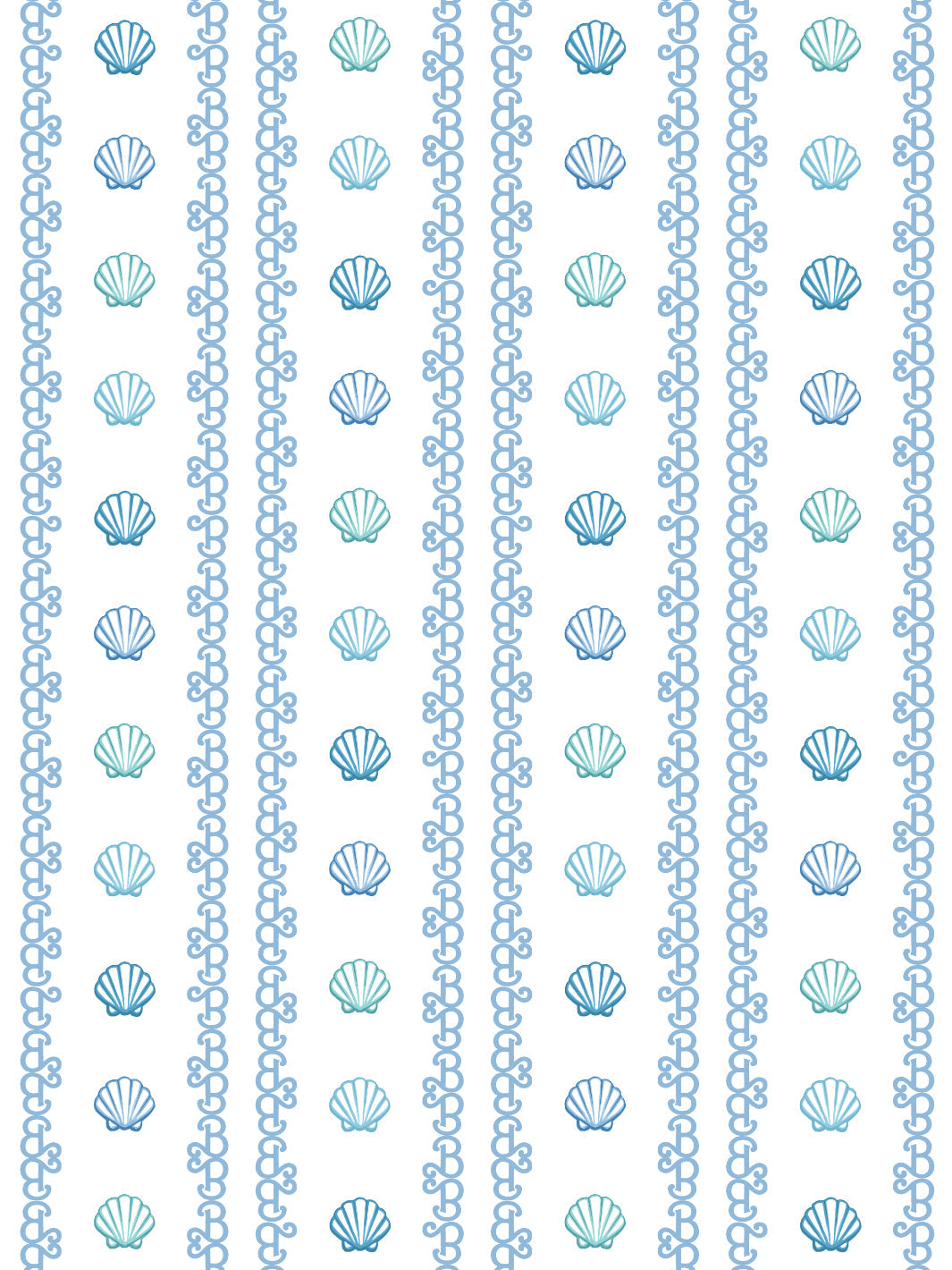 'Barbie™ Shell Stripe' Wallpaper by Barbie™ - Blues – Wallshoppe