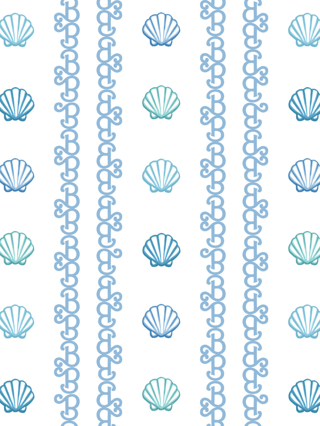 'Barbie™ Shell Stripe' Wallpaper by Barbie™ - Blues – Wallshoppe