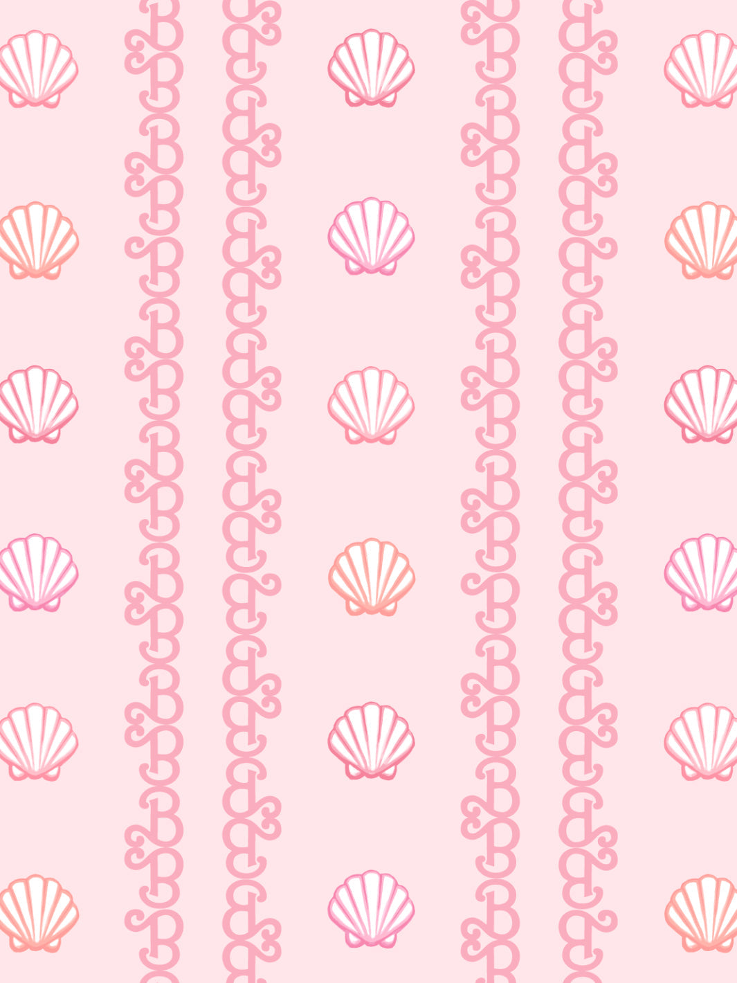 'Barbie™ Shell Stripe' Wallpaper by Barbie™ - Piggy Bank – Wallshoppe