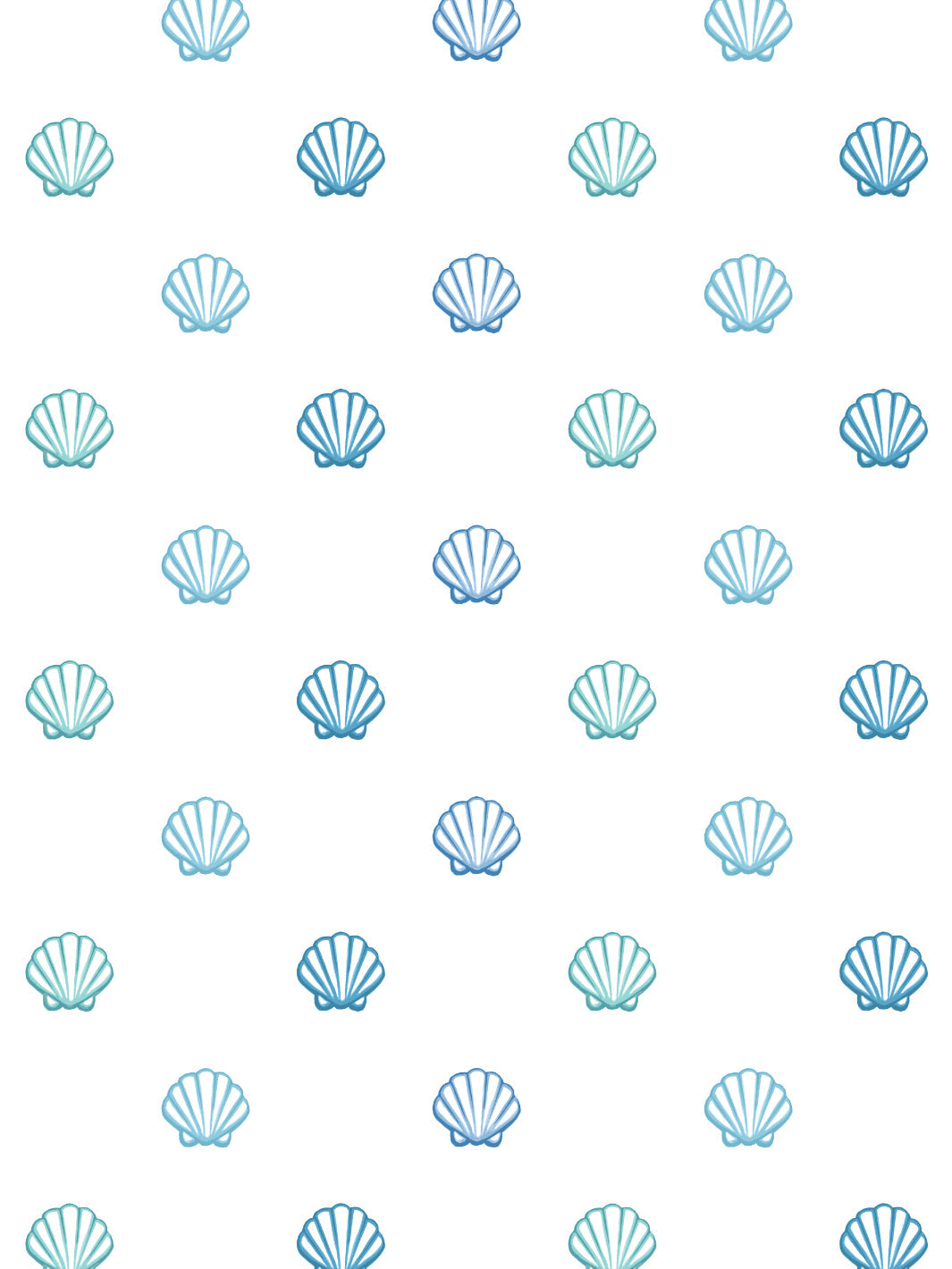'Barbie™ Shells' Wallpaper by Barbie™ - Blues – Wallshoppe