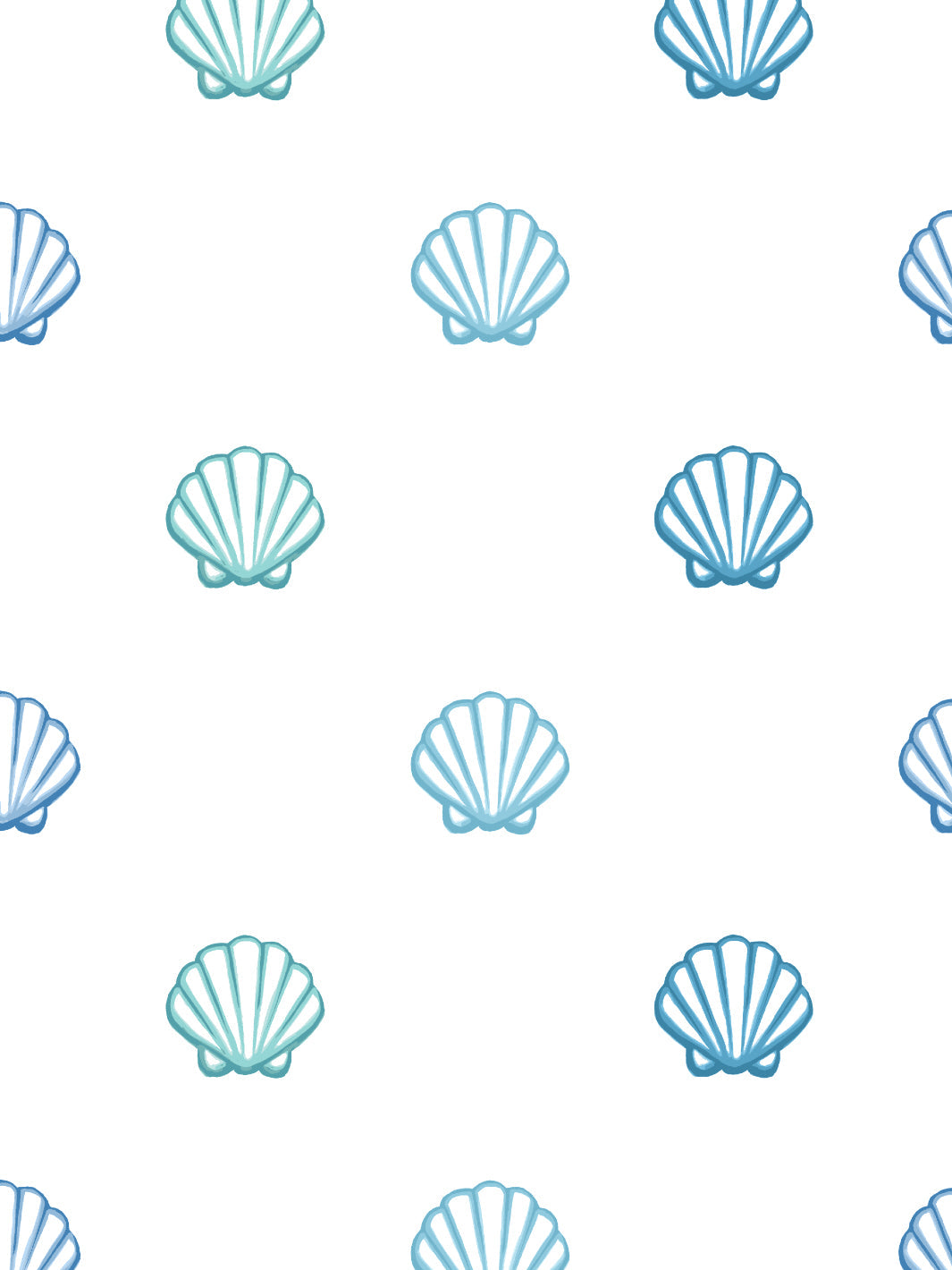 'Barbie™ Shells' Wallpaper by Barbie™ - Blues – Wallshoppe