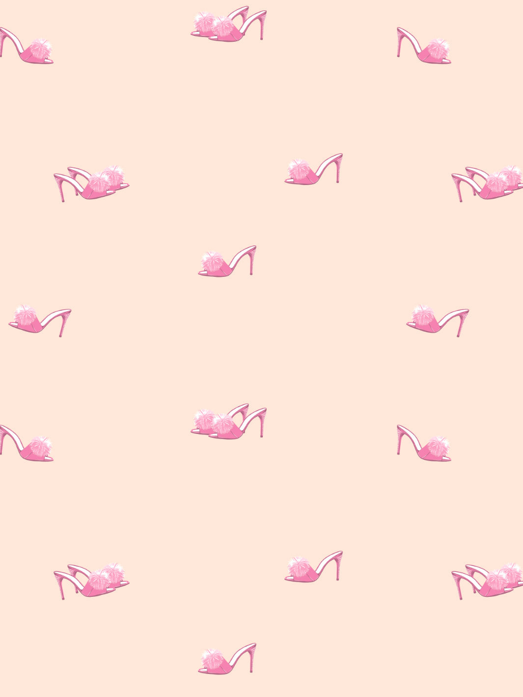 'Barbie™ Stilettos' Wallpaper by Barbie™ - Peach – Wallshoppe