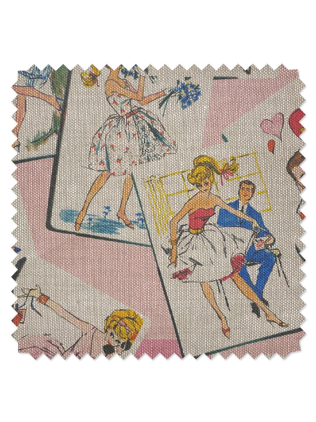 Barbie Fabric by the Yard - Barbie™ Trading Cards - Pink - Barbie ...