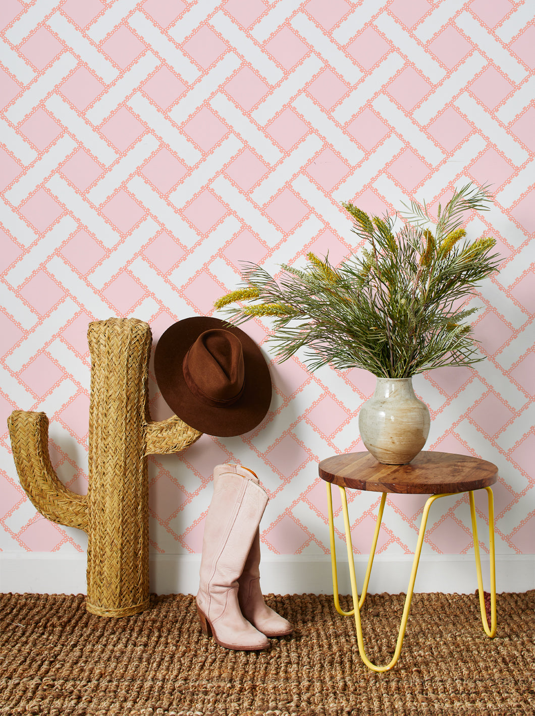 'Barbie™ Trellis' Wallpaper by Barbie™ - Piggy Bank / Watermelon ...