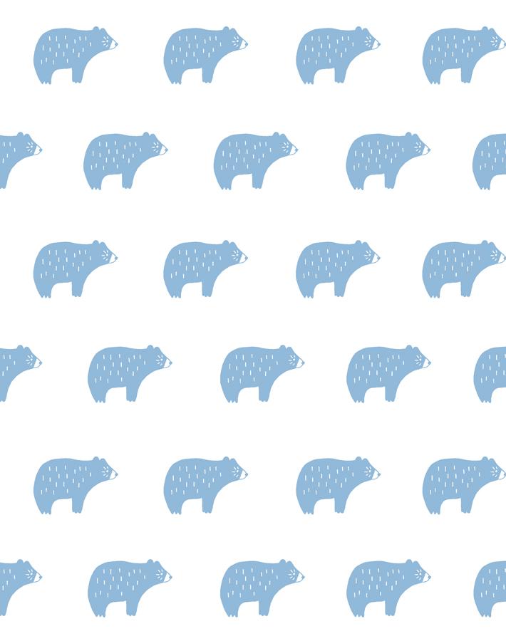 'Chubby Bear' Wallpaper by Tea Collection - Cornflower – Wallshoppe