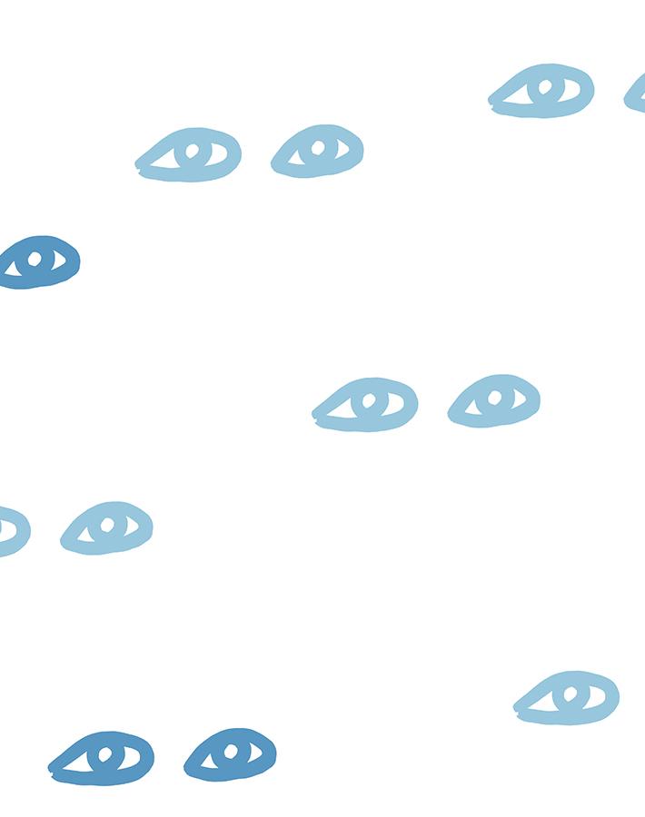 'Eyes' Wallpaper by Clare V. - Light Blue – Wallshoppe