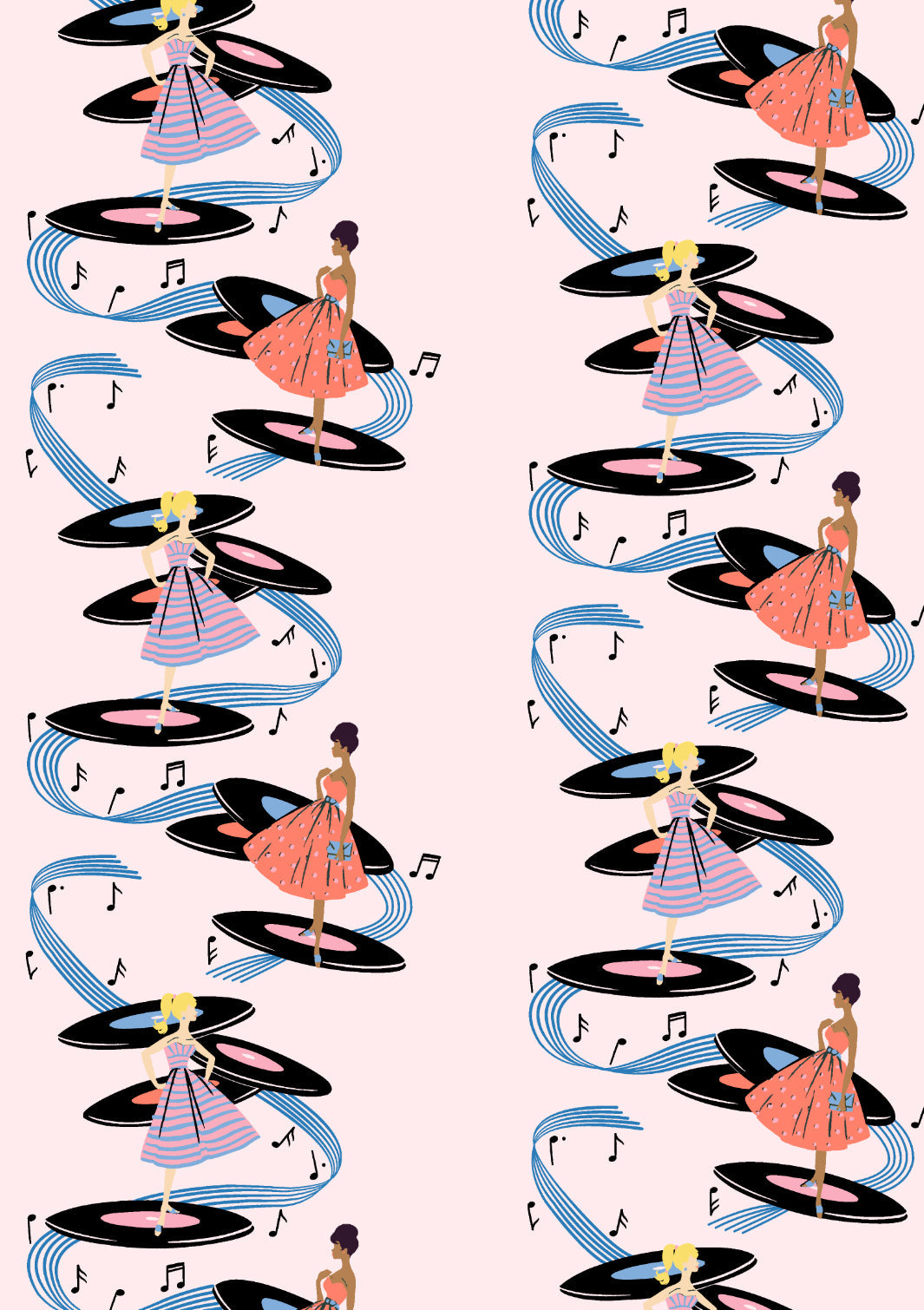 Galaxy Records Barbie™ Gift Wrap - Pale Pink – Wallshoppe