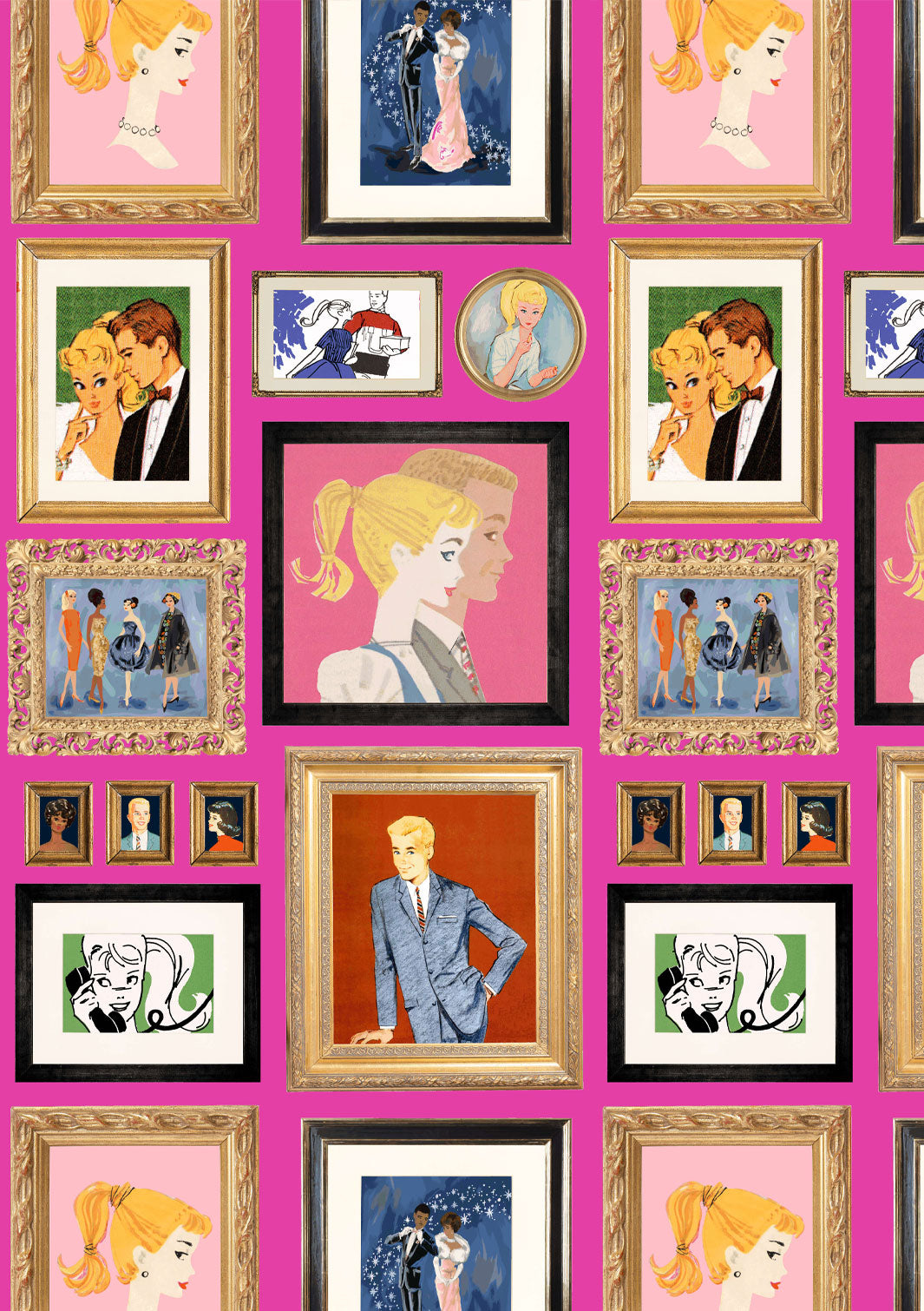 Gallery Walls Illustrated Barbie™ Gift Wrap - 219 Barbie™ Pink – Wallshoppe
