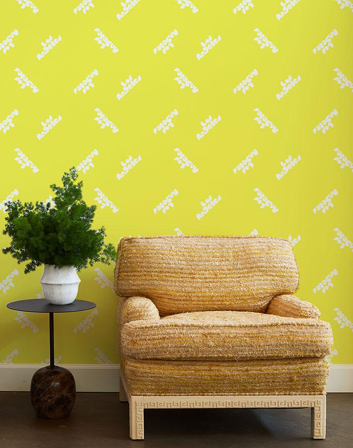 'Los Angeles' Wallpaper by Clare V. - Yellow – Wallshoppe