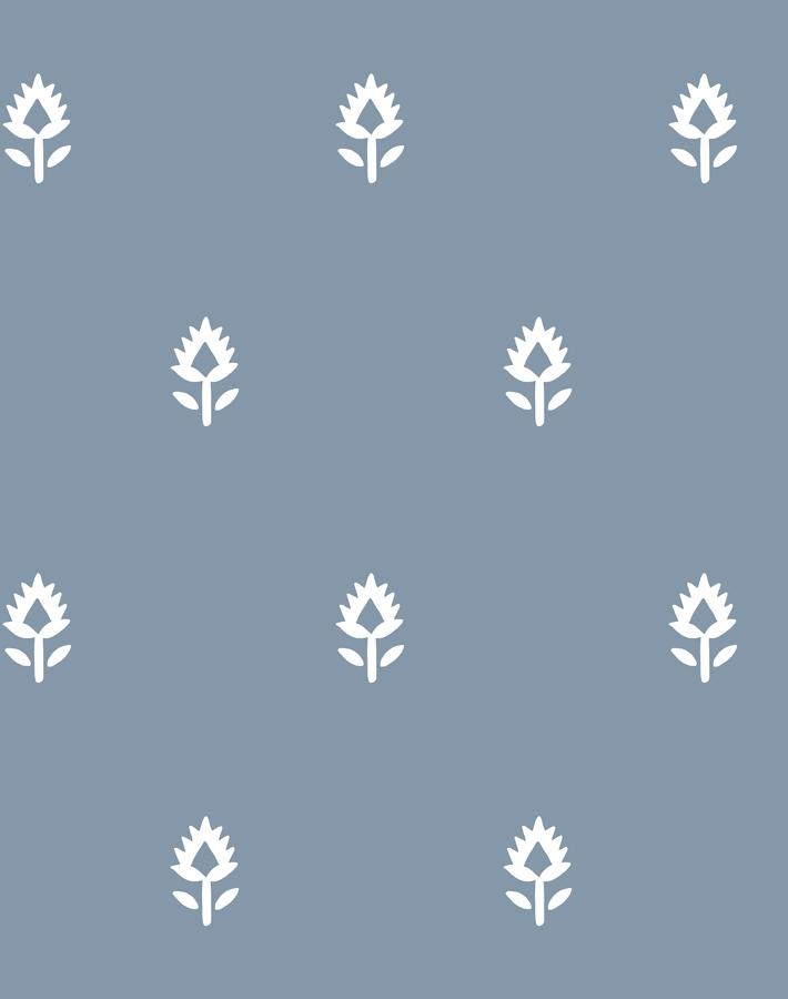 'Block Print' Wallpaper by Sugar Paper - French Blue – Wallshoppe