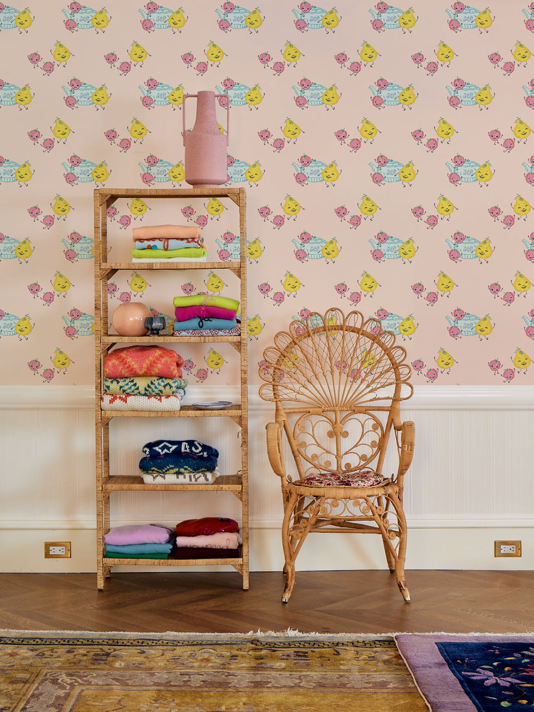 'Life is a Banquet Toss' Wallpaper by Lingua Franca - Peach – Wallshoppe