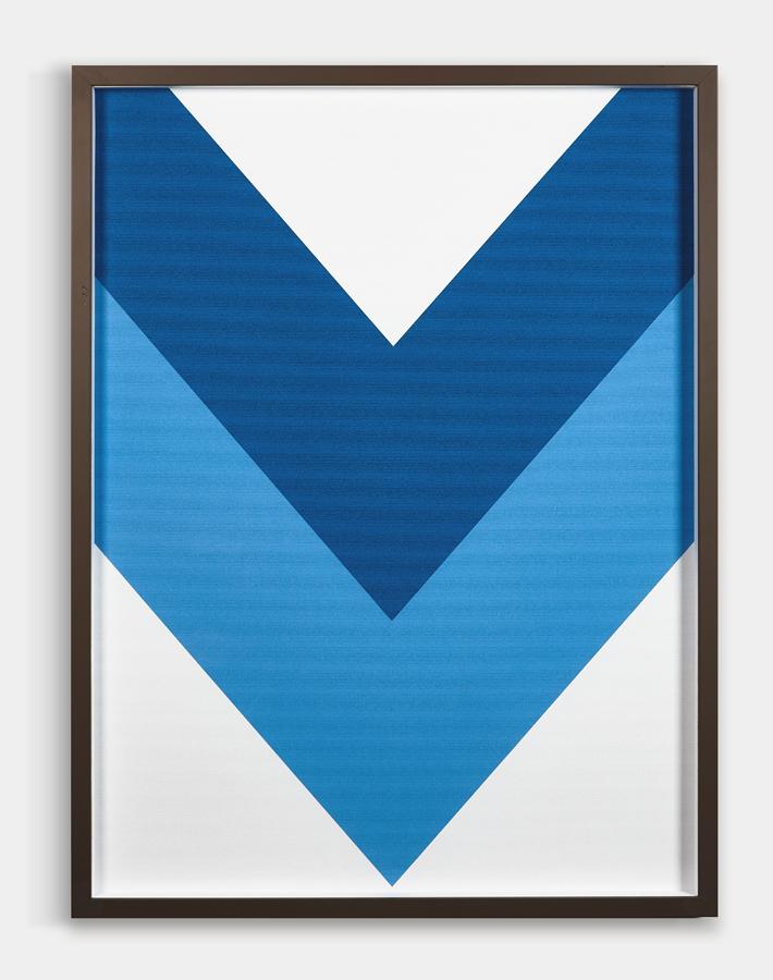 Artshoppe | 'Marine Chevron' Framed Wall Art By Artshoppe - Blue ...