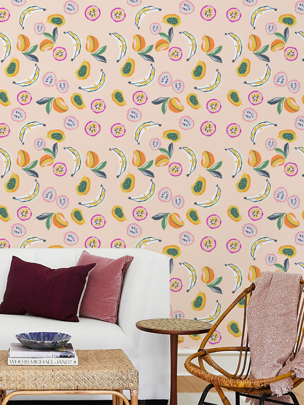 'Mango Papaya' Wallpaper by Tea Collection - Peach – Wallshoppe