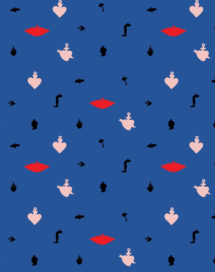 'Large Milagros' Wallpaper by Clare V. - Blue – Wallshoppe