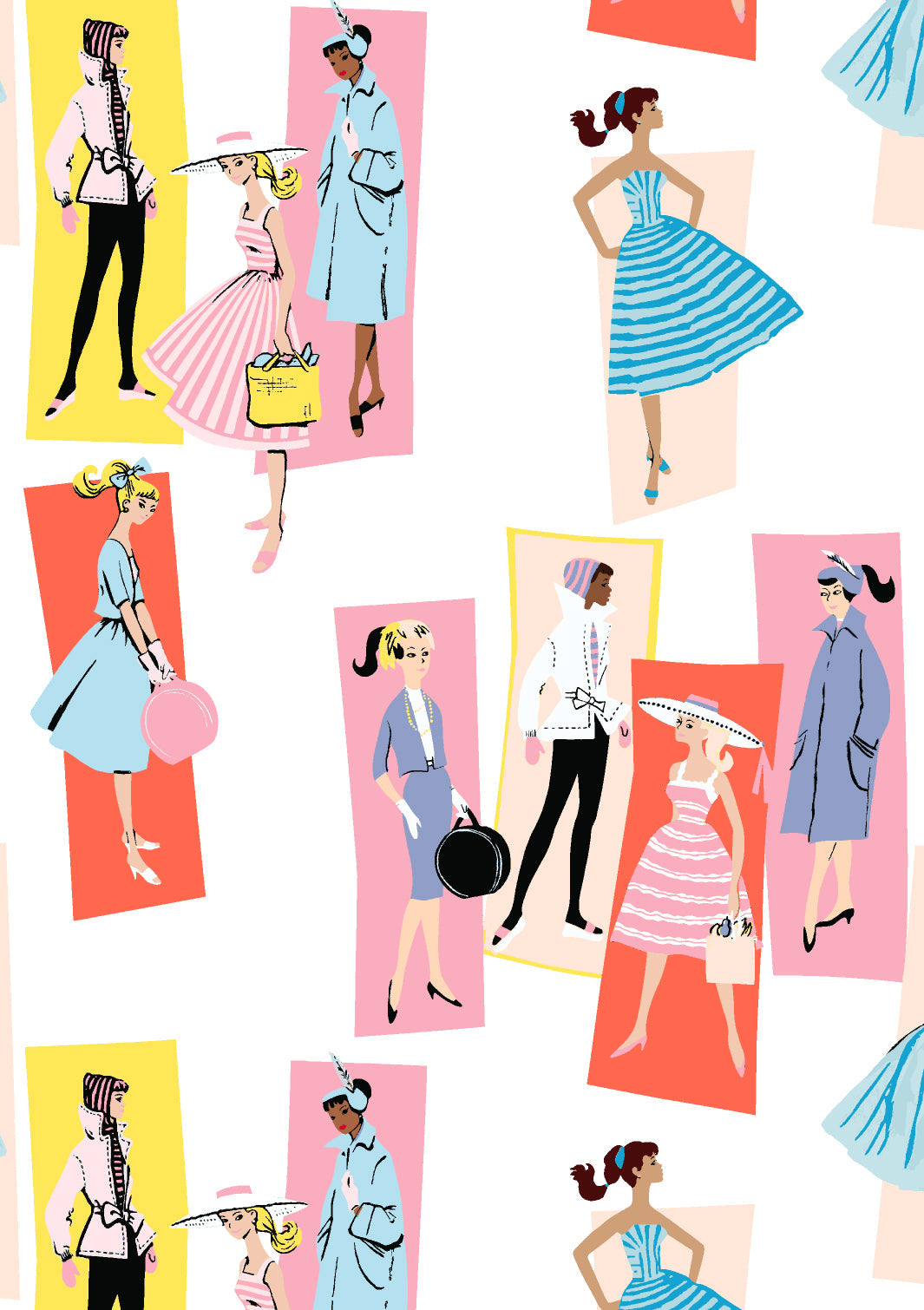 Mod Shapes Barbie™ Gift Wrap - Daffodil Persimmon – Wallshoppe