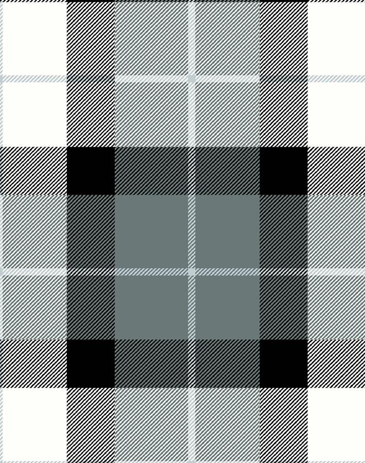 'Oban Plaid' Wallpaper by Wallshoppe - Onyx