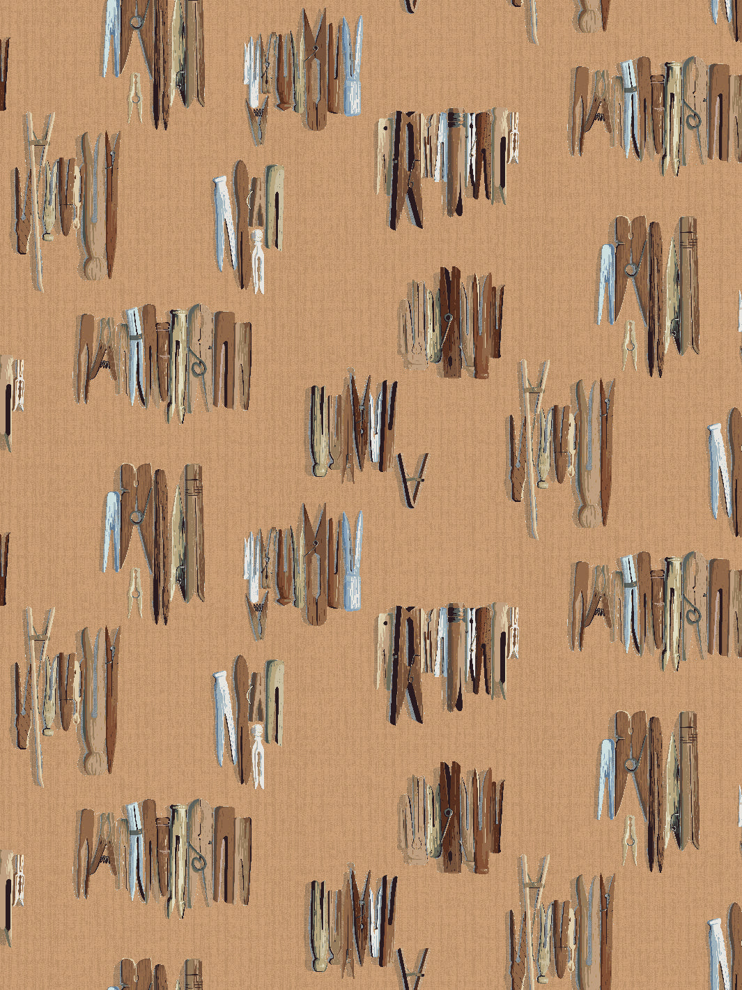'Laundry Line' Wallpaper by Sarah Jessica Parker - Saddle – Wallshoppe