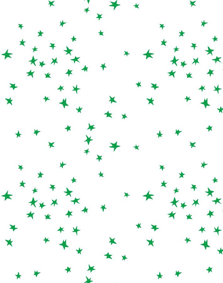 'Star' Wallpaper by Clare V. - Green / White – Wallshoppe