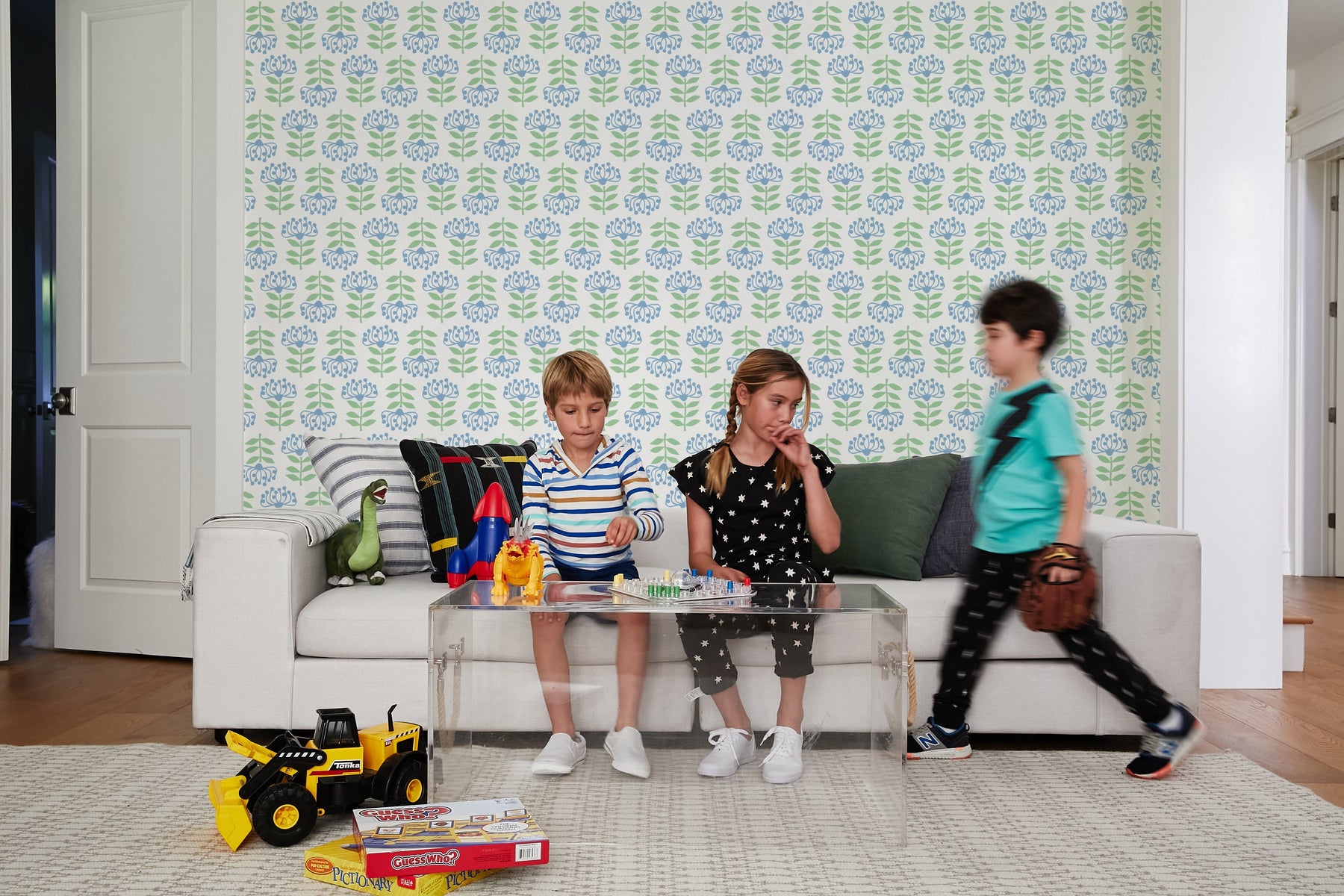 'Stylized Papyrus' Wallpaper by Tea Collection - Cornflower – Wallshoppe