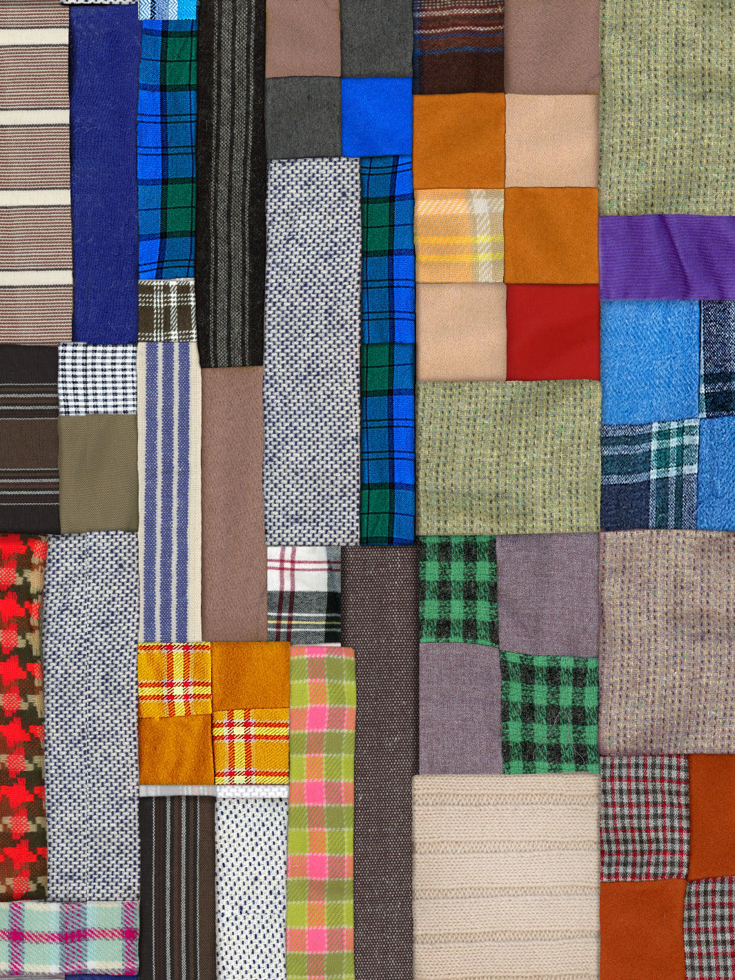 'Tweed Patchwork' Wallpaper by Chris Benz - Multi – Wallshoppe