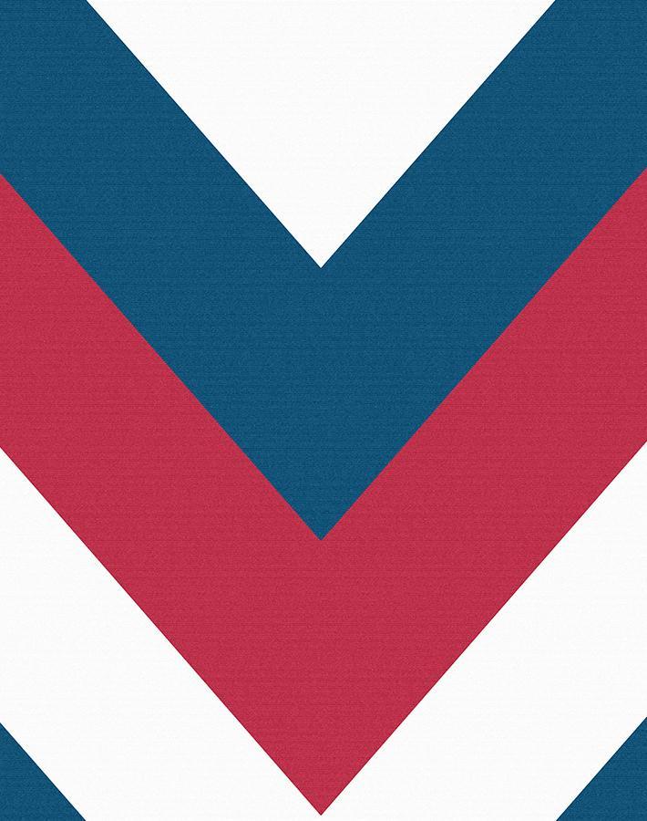 'V Is For Chevron' Wallpaper by Nathan Turner - Red / Blue – Wallshoppe