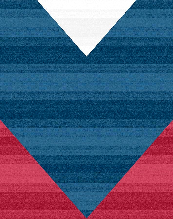 'V Is For Chevron' Wallpaper by Nathan Turner - Red / Blue – Wallshoppe