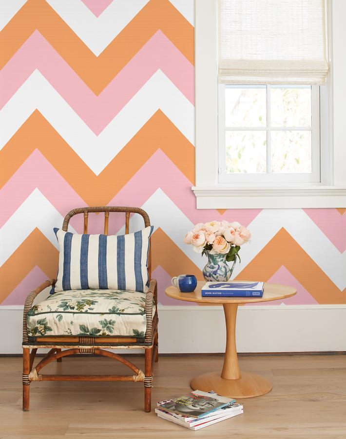 'V Is For Chevron' Wallpaper by Nathan Turner - Creamsicle – Wallshoppe