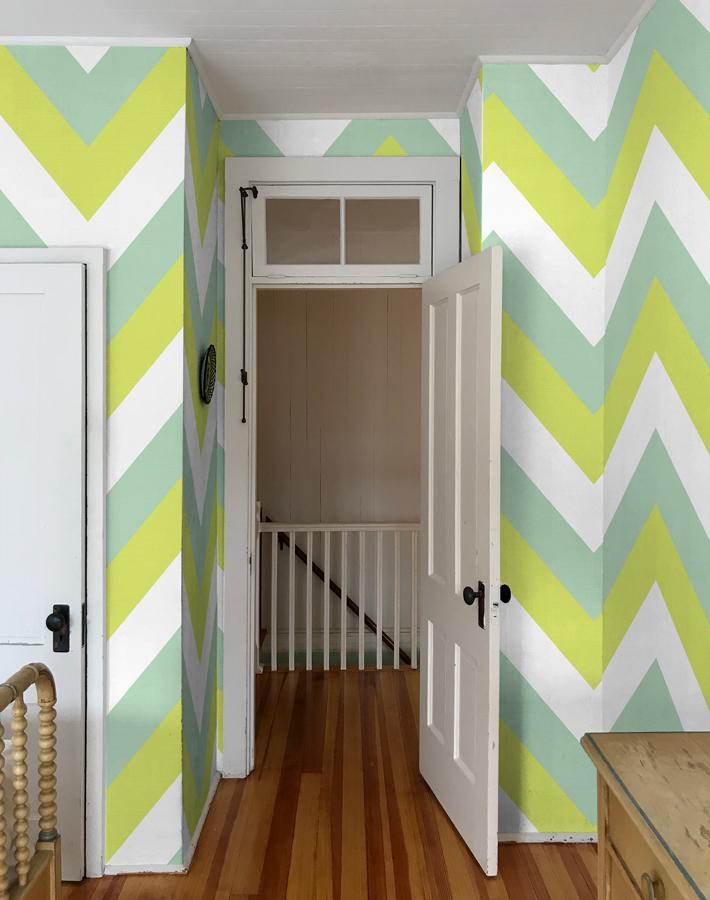 'V Is For Chevron' Wallpaper by Nathan Turner - Lime – Wallshoppe